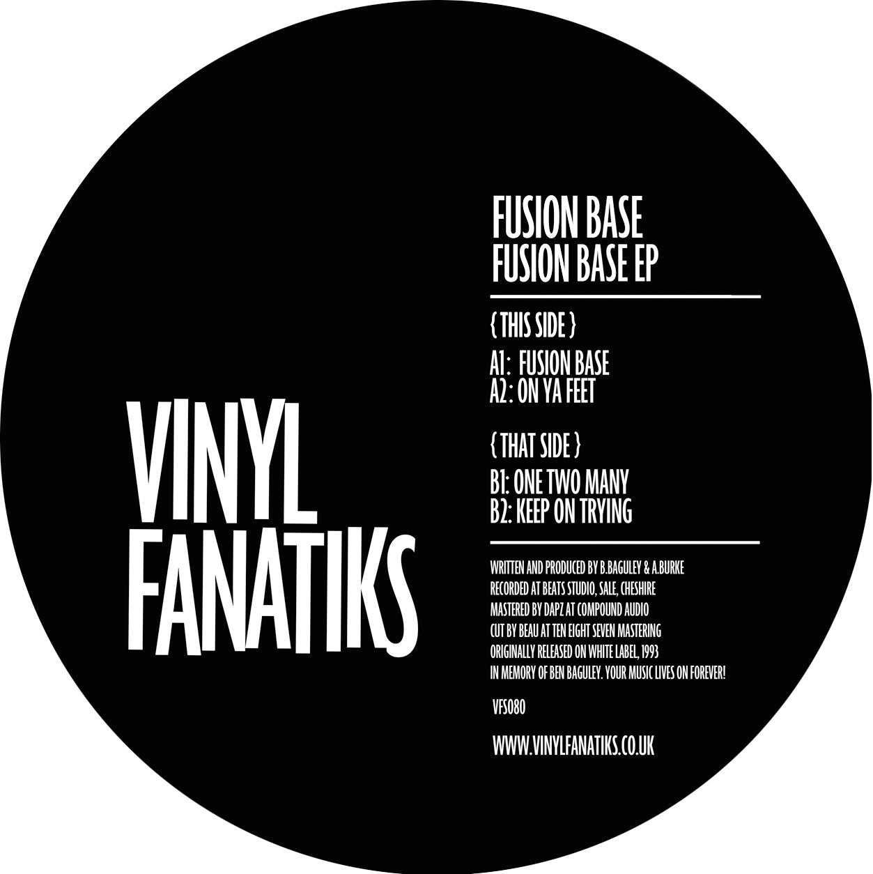 Fusion Base - Fusion Base EP - VFS080 - BLACK VINYL – Vinyl Fanatiks
