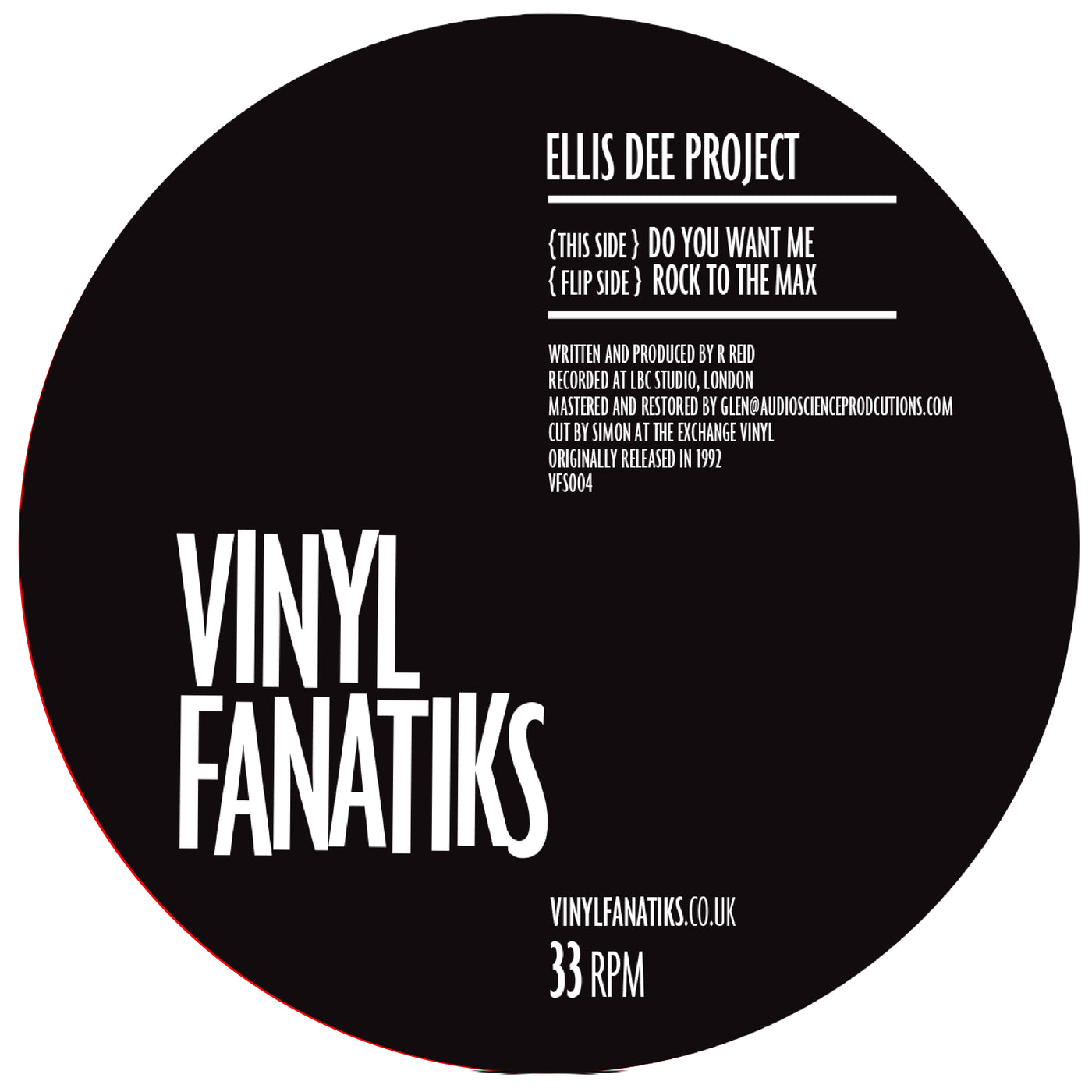 Ellis Dee Project Part One - Do You Want Me / Rock To The Max - VFS004 ...