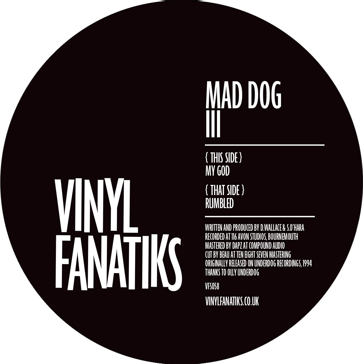 Mad Dog 3 – VFS058 - Black Vinyl – Vinyl Fanatiks